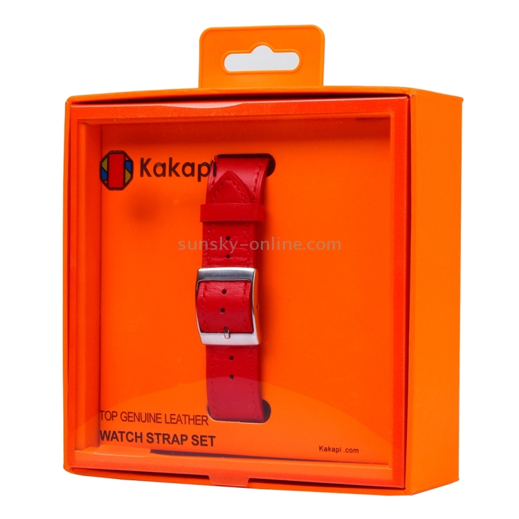 Kakapi for Apple Watch 38mm Metal Buckle Cowhide Leather Watch Band ...