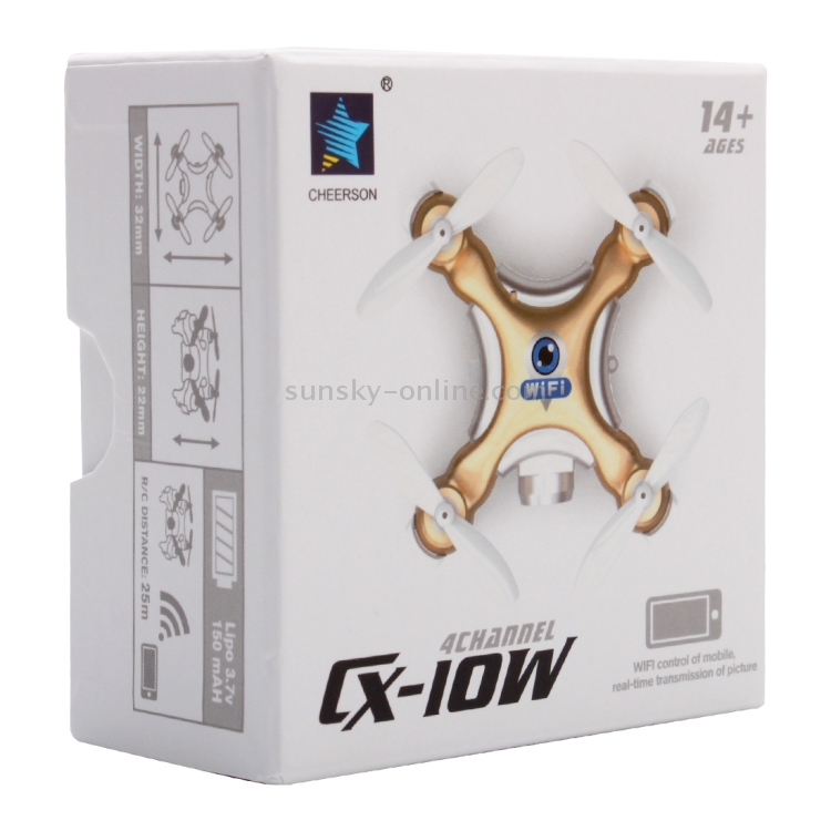 CX-10W WiFi 6-axis Gyro 4-Channel 2.4GHz RC Mini Quadcopter with Camera ...