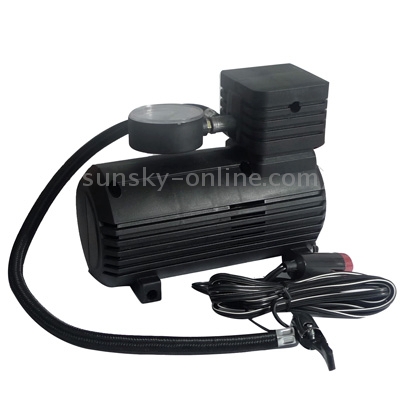 Mini Auto Air Compressor with Car Charger, 12V / 250 PSI(Black)