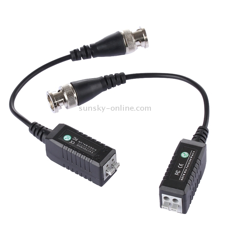 2 PCS HD 302B Coaxial CVI / TVI / AHD 1CH Transceptor de Vídeo Passivo Balun