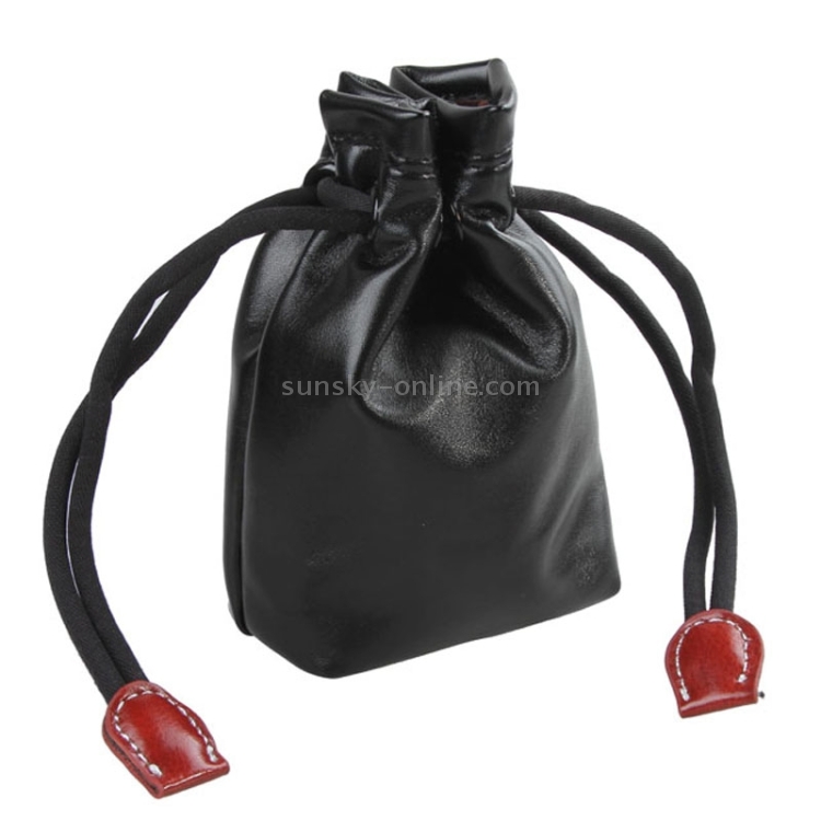 Soft PU Leather + Villus Storage Bag with Stay Cord for Camera Lens ...