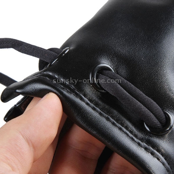 Soft PU Leather + Villus Storage Bag with Stay Cord for Camera Lens ...