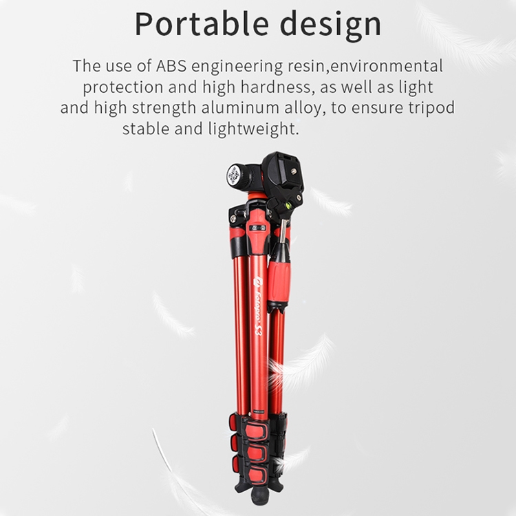 Fotopro S3 4-Section Folding Aluminum Legs Tripod PTZ Stand for SLR ...