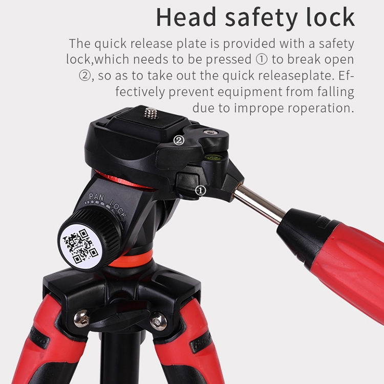 Fotopro S3 4-Section Folding Aluminum Legs Tripod PTZ Stand for SLR ...