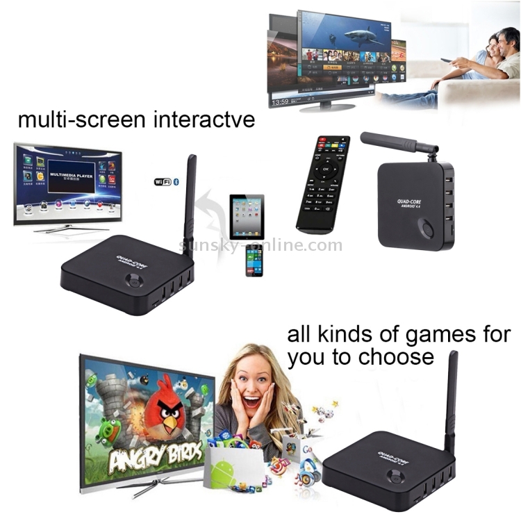 F6 HD 1080P Smart TV Box, Rockchip 3128 Quad-Core 1.3GHZ, RAM: 1GB, ROM ...