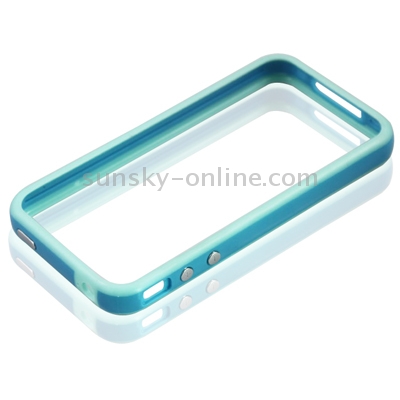 TPU + PC Material Bumper Frame with Keys for iPhone 4 & 4S(Baby Blue)