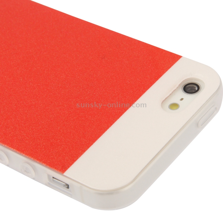 2-color Series Shimmering Powder TPU Case for iPhone 5 & 5s & SE & SE (Red)