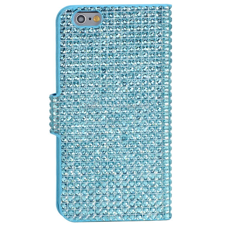 Diamond Texture Leather Case with Card Slots for iPhone 6(Blue)