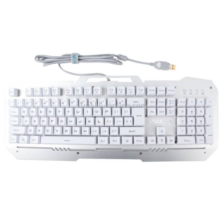 Aula Endless Wired USB Gaming Keyboard with LED Backlight (White+Silver)