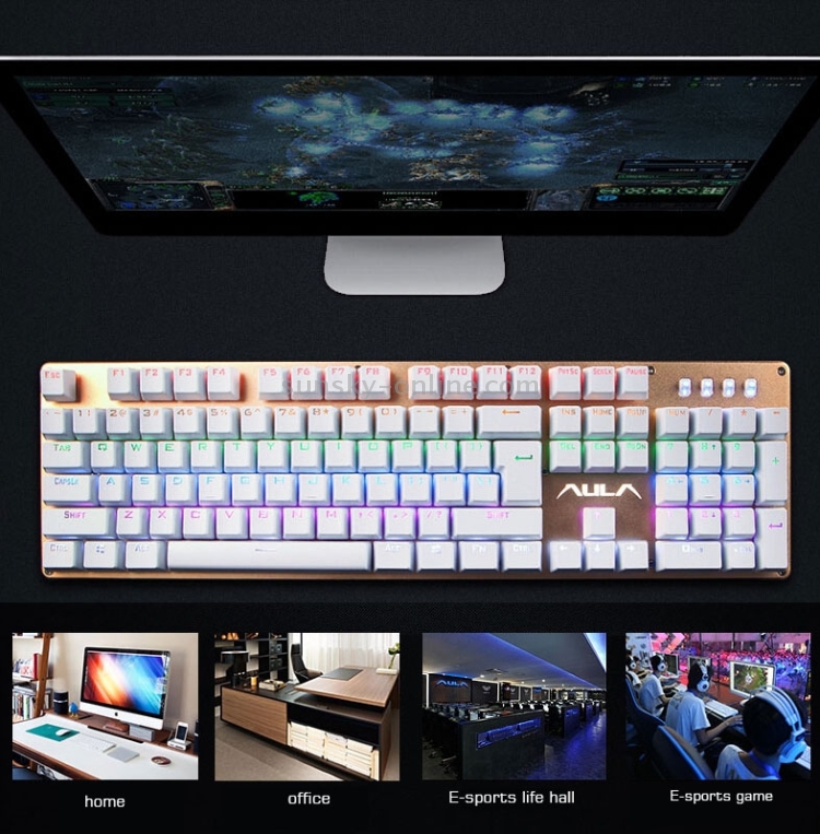 Aula F2010 104 Keys Wired USB Gaming Mechanical Keyboard with Multi ...