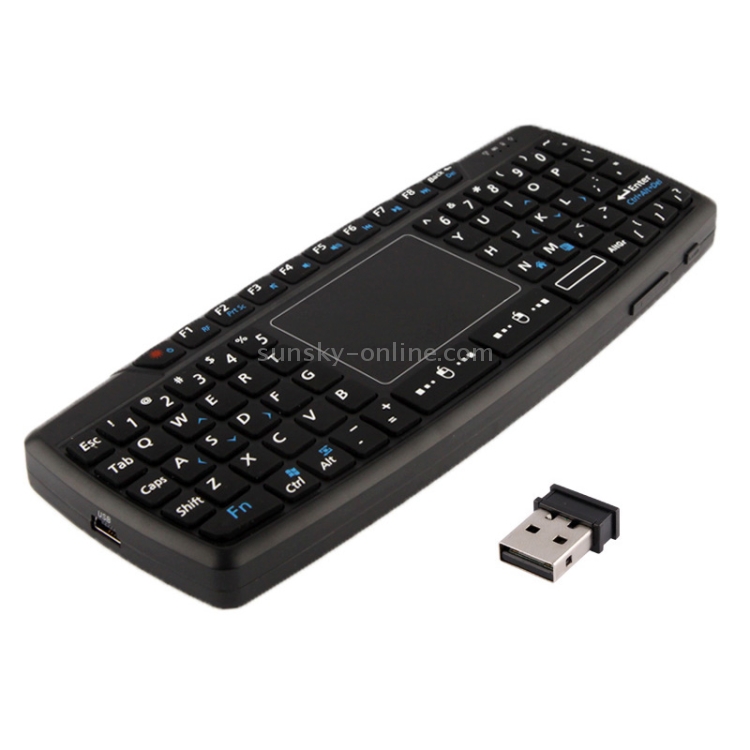 KB-168 2.4G Ultra Mini Air Mouse Wireless Keyboard with Touchpad(Black)