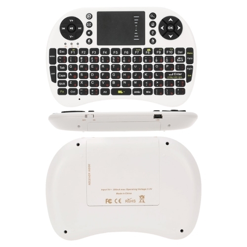 UKB-500-RF 2.4GHz 미니 무선 키보드 마우스 콤보 (터치 패드 및 USB 수신기 포함), 영어 키보드 / 러시아어 ...