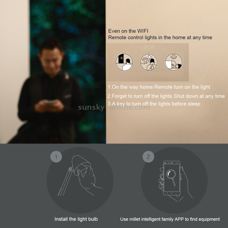 Original Xiaomi Yeelight E27 Led Adjustable Brightness Wifi Remote ...