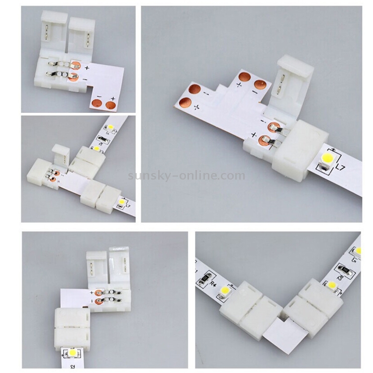 10 ชิ้น 8 มม. 2 ขา L ชนิดเชื่อมต่อ FPC บอร์ดสำหรับ SMD 3528 LED Strip