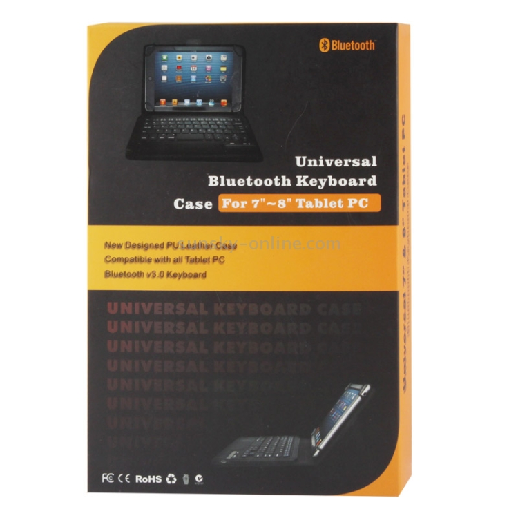 Universal Bluetooth 3.0 ABS Keyboard + Detachable Leather Tablet Case ...