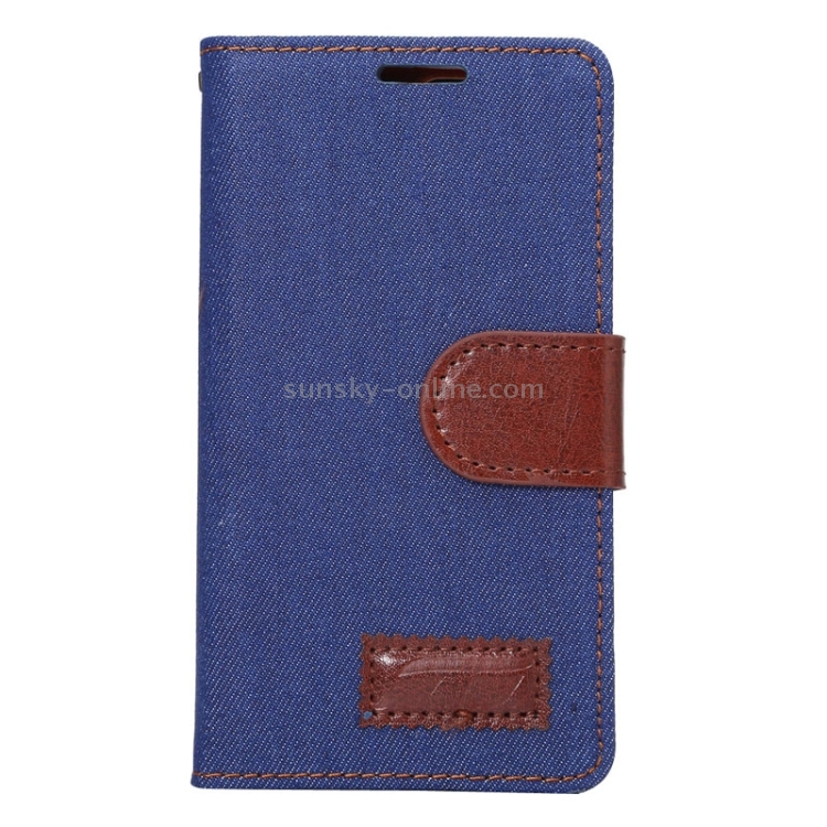 Denim Texture Leather Case with Holder and Card Slots for Huawei Ascend ...