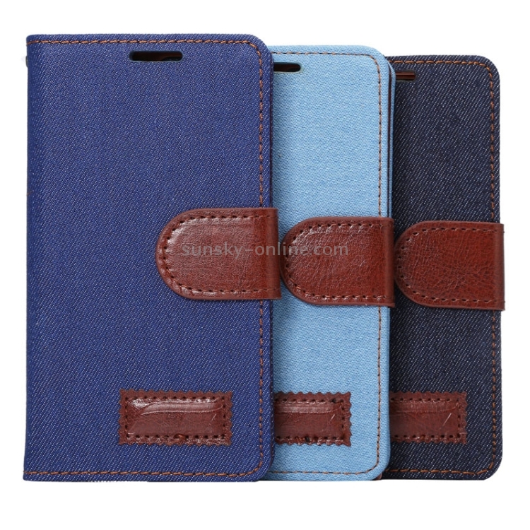 Denim Texture Leather Case with Holder and Card Slots for Huawei Ascend ...