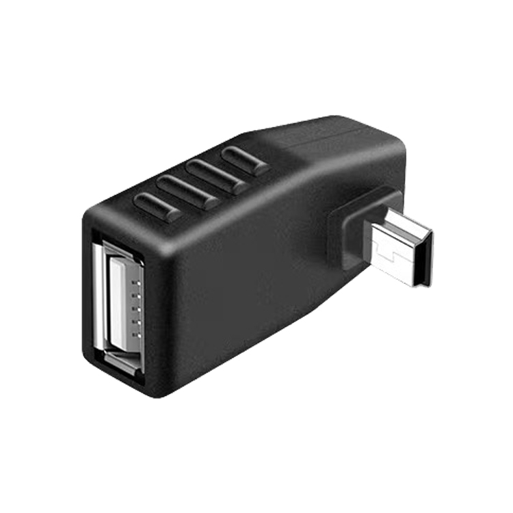 90 Degree Down Angled Mini USB Male to USB 2.0 AF Adapter(Black)