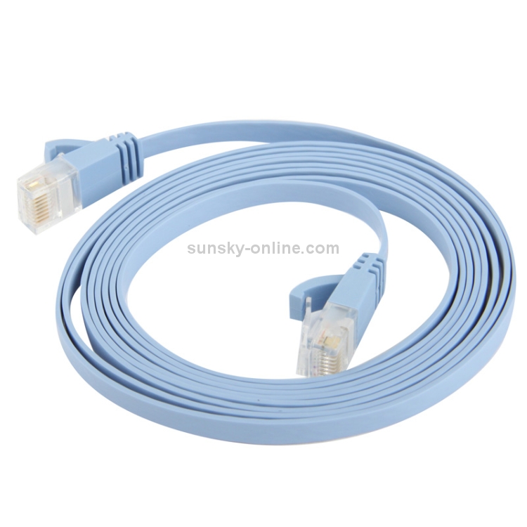 CAT6 Ultra-thin Flat Ethernet Network LAN Cable, Length: 2m (Baby Blue)