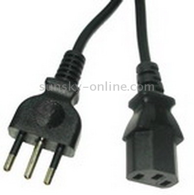 3 Prong AC Desktop PC Italy Standards Power Cord, Cable Length: 1.5m