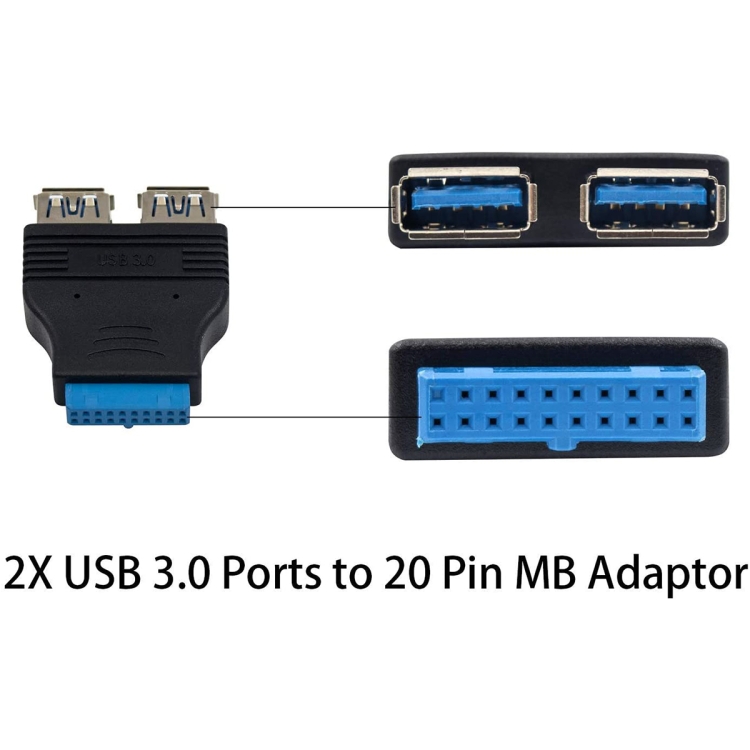 2 x USB 3.0 AF auf 20 Pin Adapter