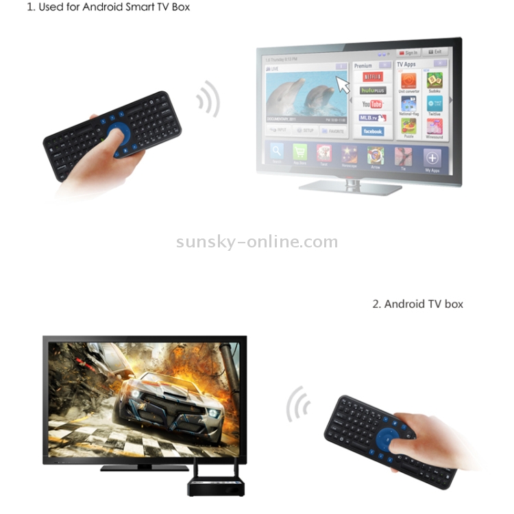 Measy RC7 2.4G USB Wireless Keyboard Gyroscope Air Fly Mouse for Mini ...