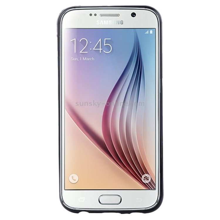 For Galaxy S6 / G920 Square TPU Paste Skin Protective Case (Black)