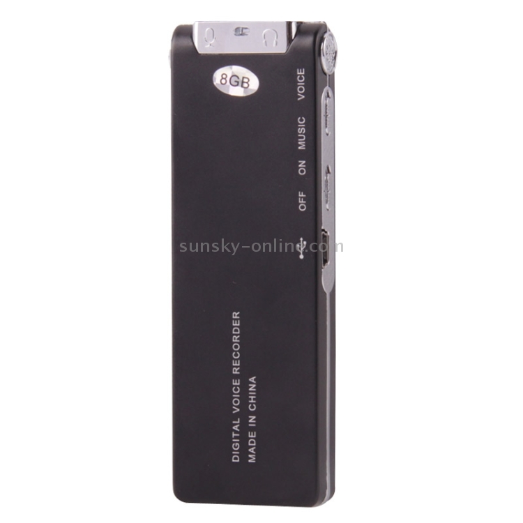 VM89 Professional 8GB LCD Digital Voice Recorder with VOR MP3 Player(Black)
