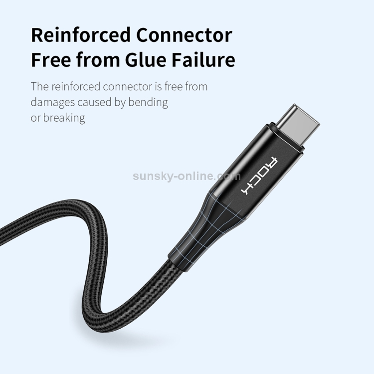 ROCK R3 5A Type-C / USB-C Metal Braided Charging Data Cable, ความยาว: 1 ...