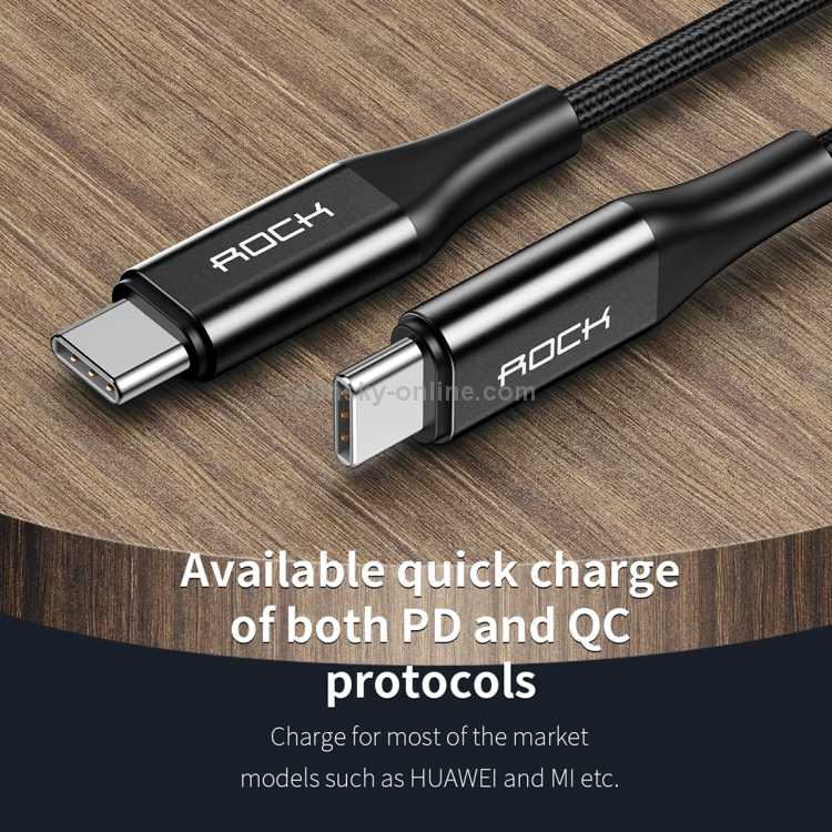 ROCK R3 5A Type-C / USB-C Metal Braided Charging Data Cable, ความยาว: 1 ...