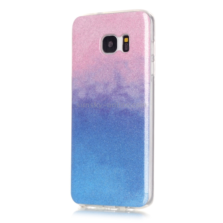For Galaxy S7 Edge / G935 IMD Color Fades Glitter Powder TPU Protective ...