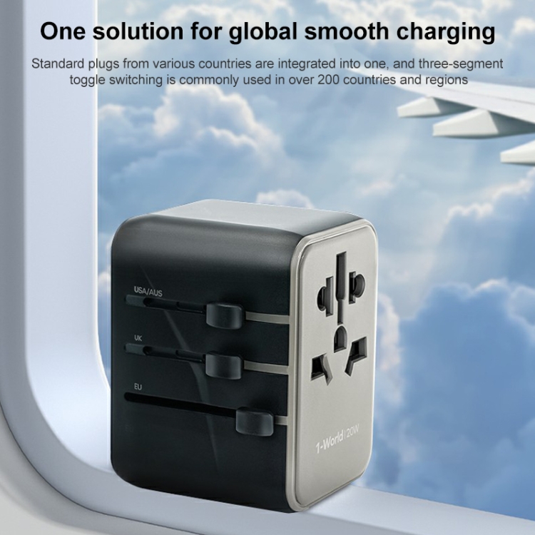 MOMAX UA11 1-World 20W PD Global Travel Fast Charger Power Adapter(Yellow)