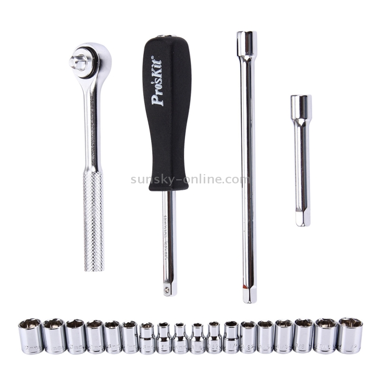 Proskit 8PK-SD016 23 PCS 1/4 inch Socket Head Screwdriver Set