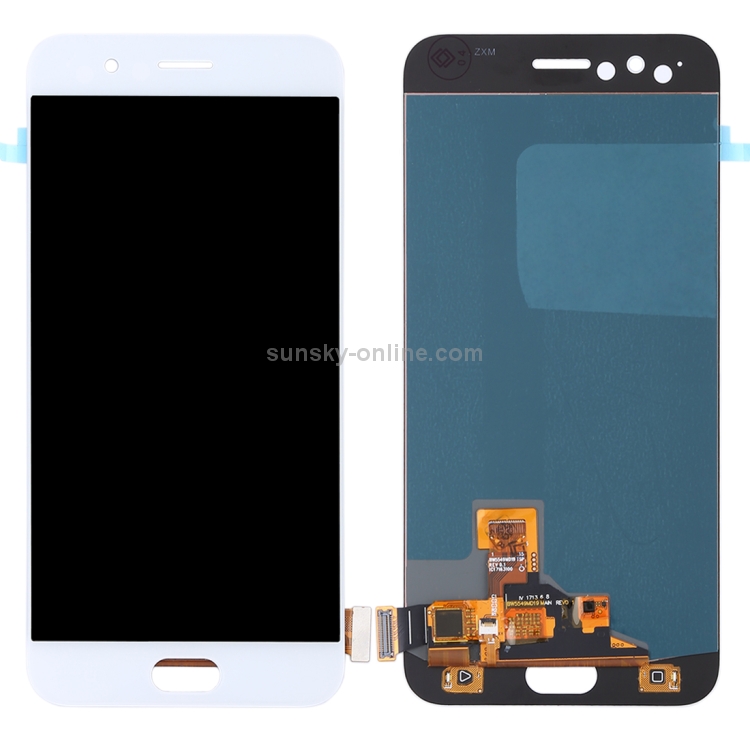 หน้าจอ LCD วัสดุ OLED และชุดประกอบ Digitizer สำหรับ OPPO R11 (สีขาว)