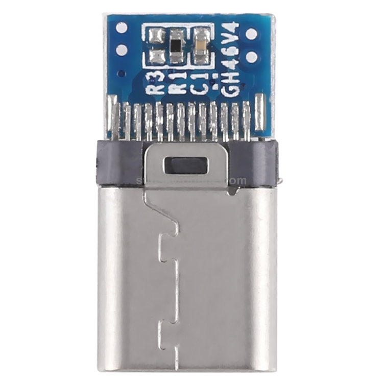 50 PCS USB-C / Type-C Male Welding Host Connector with Blue PCB Board