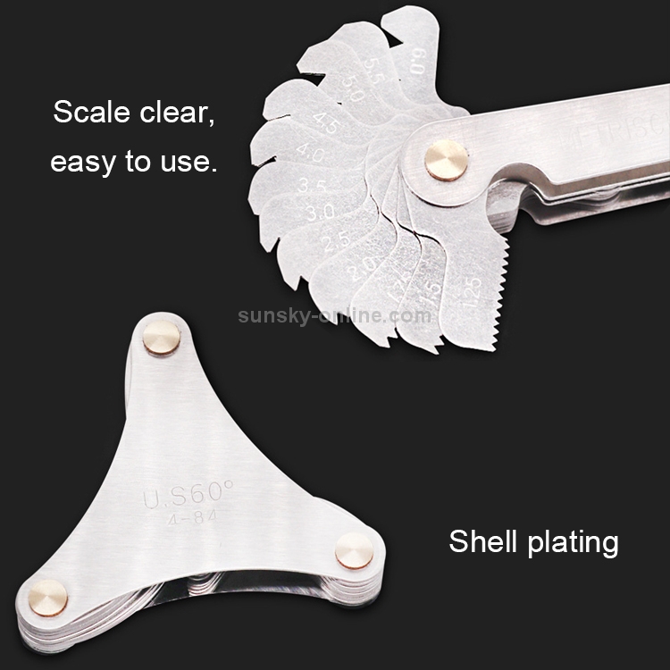 30 PCS US Screw Pitch Thread Blades 60 Degrees CR Stainless Steel ...