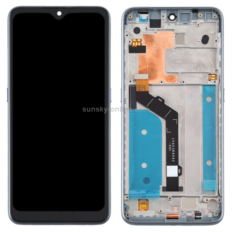 Nokia 6.2 TA-1198 TA-1200 TA-1187 TA-1201 (실버) 용 프레임이있는 LCD 화면 및 디지타이저 ...