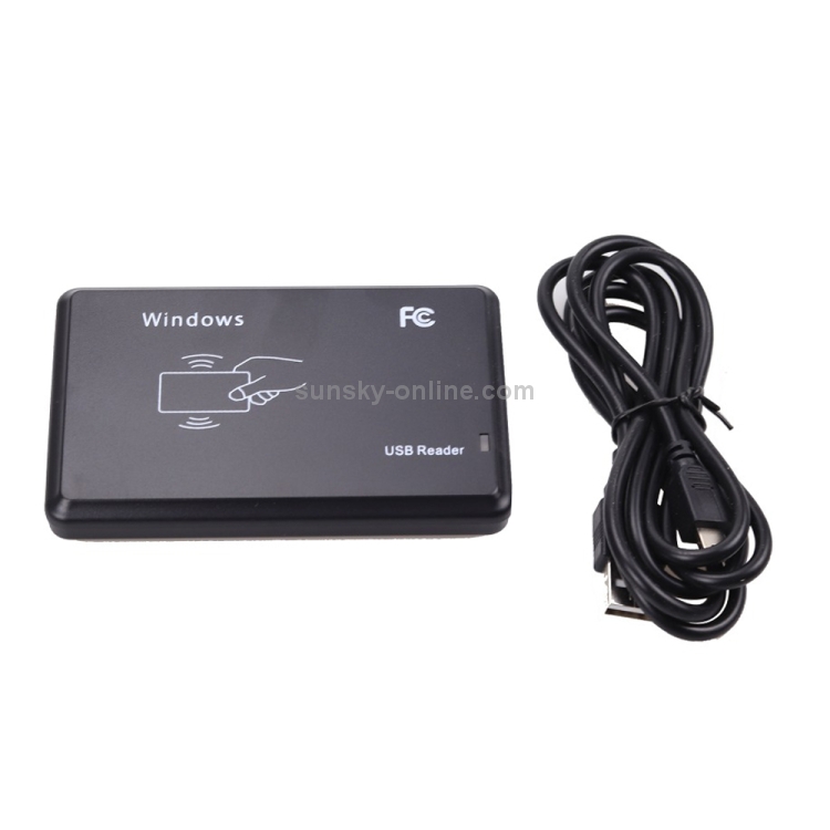 5W USB Interface Inductive Card Reader for IC / ID Card(Black)