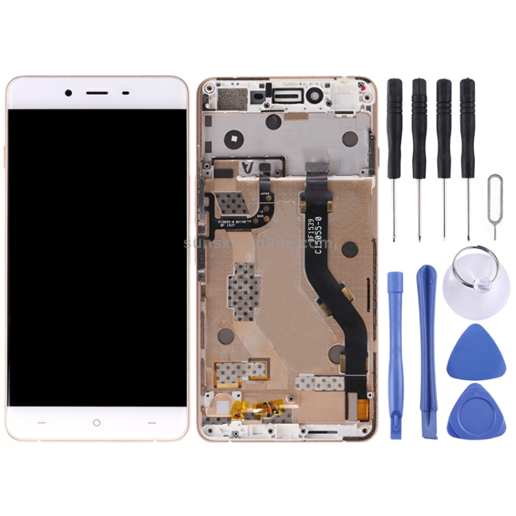 프레임 OEM LCD 화면이 있는 OnePlus X E1003 디지타이저 전체 어셈블리용(흰색)