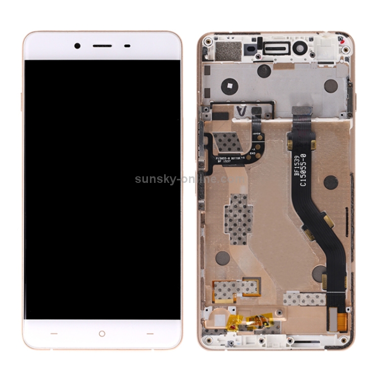 프레임 OEM LCD 화면이 있는 OnePlus X E1003 디지타이저 전체 어셈블리용(흰색)