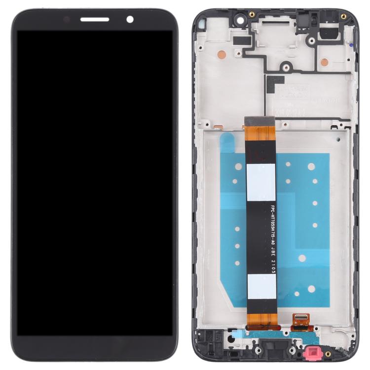 프레임이 있는 Huawei Y5p 디지타이저 전체 어셈블리용 OEM LCD 화면(검은색)