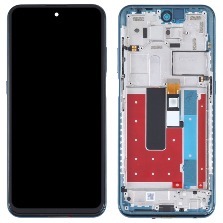 Nokia X20 TA-1341 TA-1344 디지타이저 전체 어셈블리(프레임 포함)용 TFT LCD 화면(파란색)