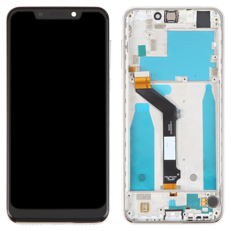 Motorola Moto One / P30용 기존 LCD 화면 프레임이 있는 디지타이저 전체 어셈블리 재생(실버)