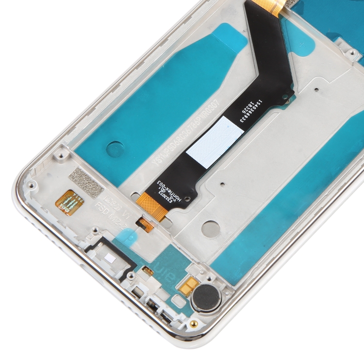 Motorola Moto One / P30용 기존 LCD 화면 프레임이 있는 디지타이저 전체 어셈블리 재생(실버)