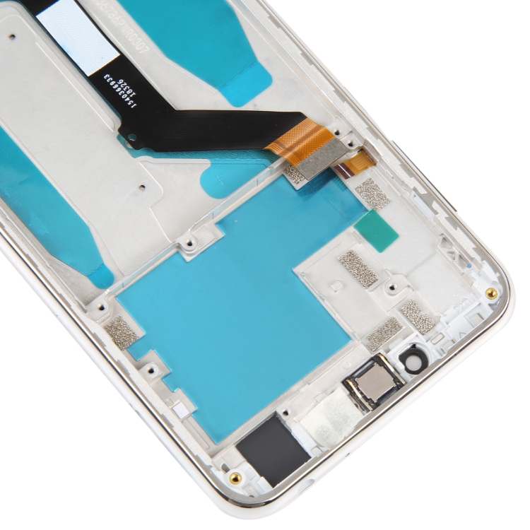 Motorola Moto One / P30용 기존 LCD 화면 프레임이 있는 디지타이저 전체 어셈블리 재생(실버)