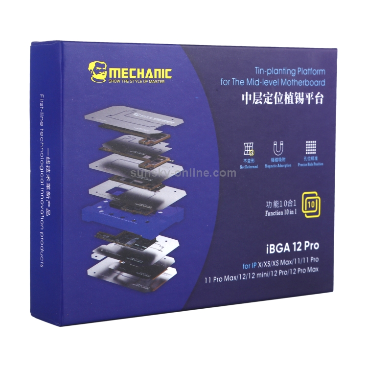 ช่าง IBGA 12 Pro 10 ใน 1 BGA Reballing ลายฉลุแพลตฟอร์มสำหรับ iPhone X ...