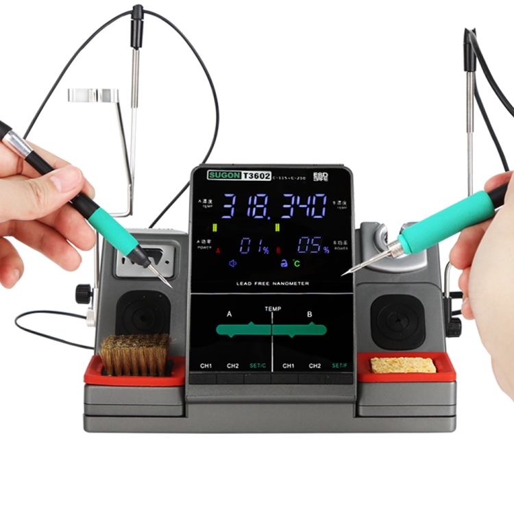 SUGON T3602 220V 240W Dual Station Nano Electric Soldering Station with ...