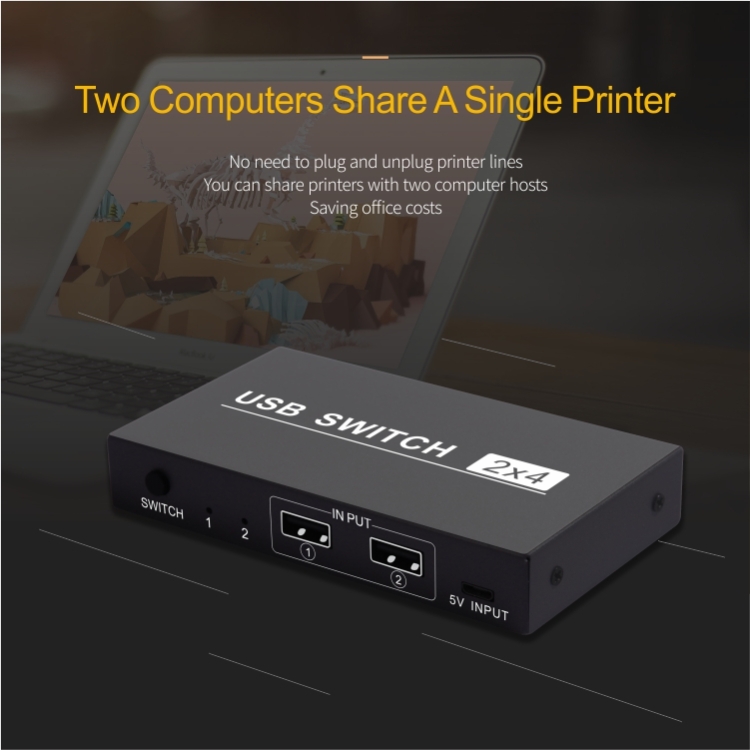 2x4 USB switch 2 portas PCs compartilhando 4 dispositivos para ...