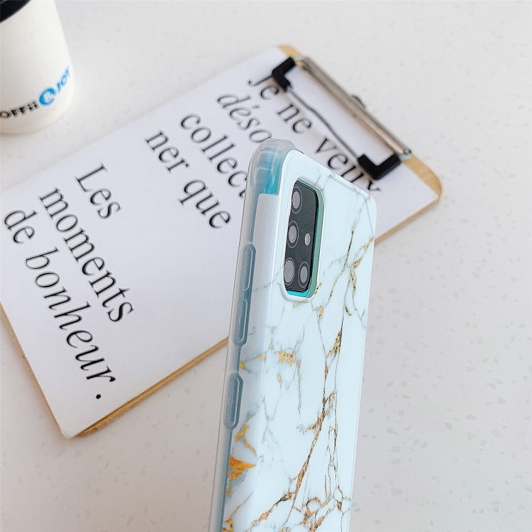 Four Corners Anti-Shattering Flow Gold Marble IMD Phone ฝาหลังเคสสำหรับ ...