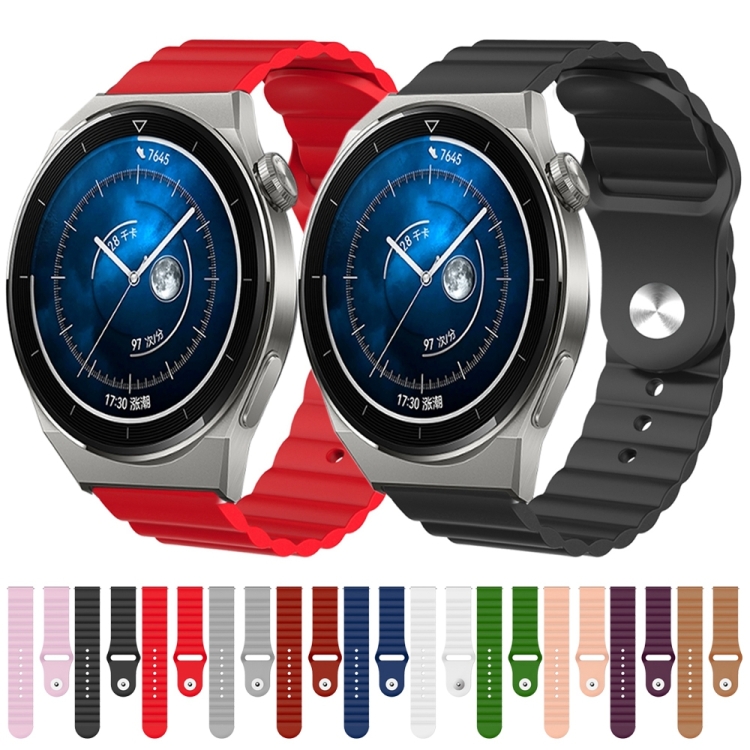 Huawei Watch for Gt3 Pro 46mm 22mm 골판지 실리콘 시계 밴드 (Burgundy)